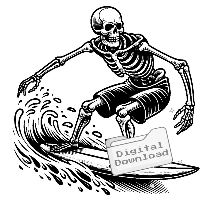 Skeleton Surfing SVG Bundle - Etsy