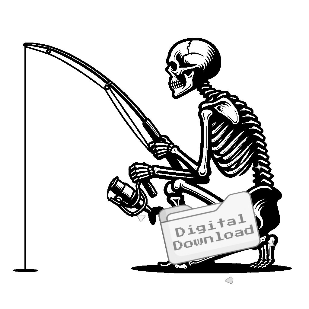 Skeleton Fisherman With a Fishing Rod SVG Bundle - Etsy