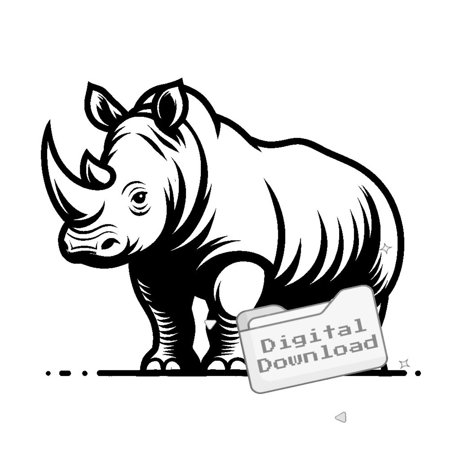Woolly Rhinoceros SVG Bundle - Etsy