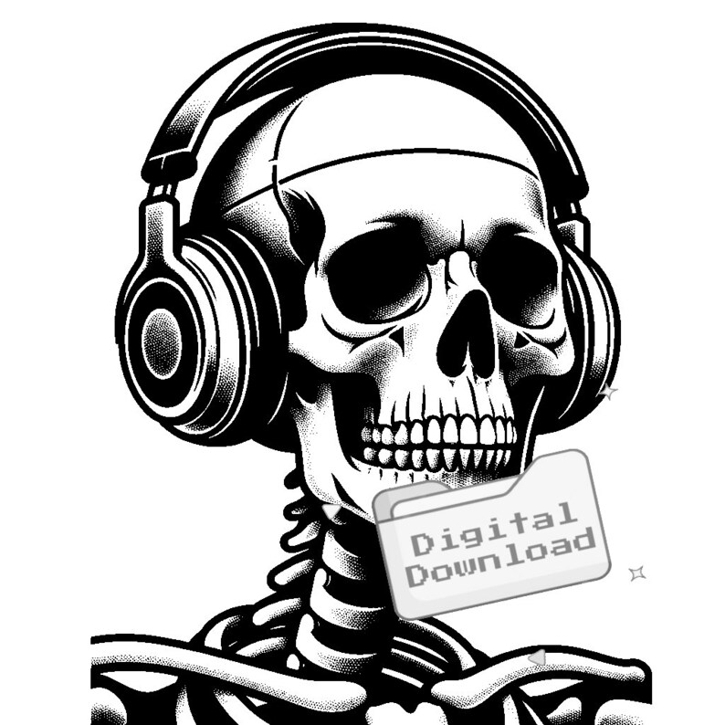Skeleton Wearing Headphones SVG Bundle - Etsy