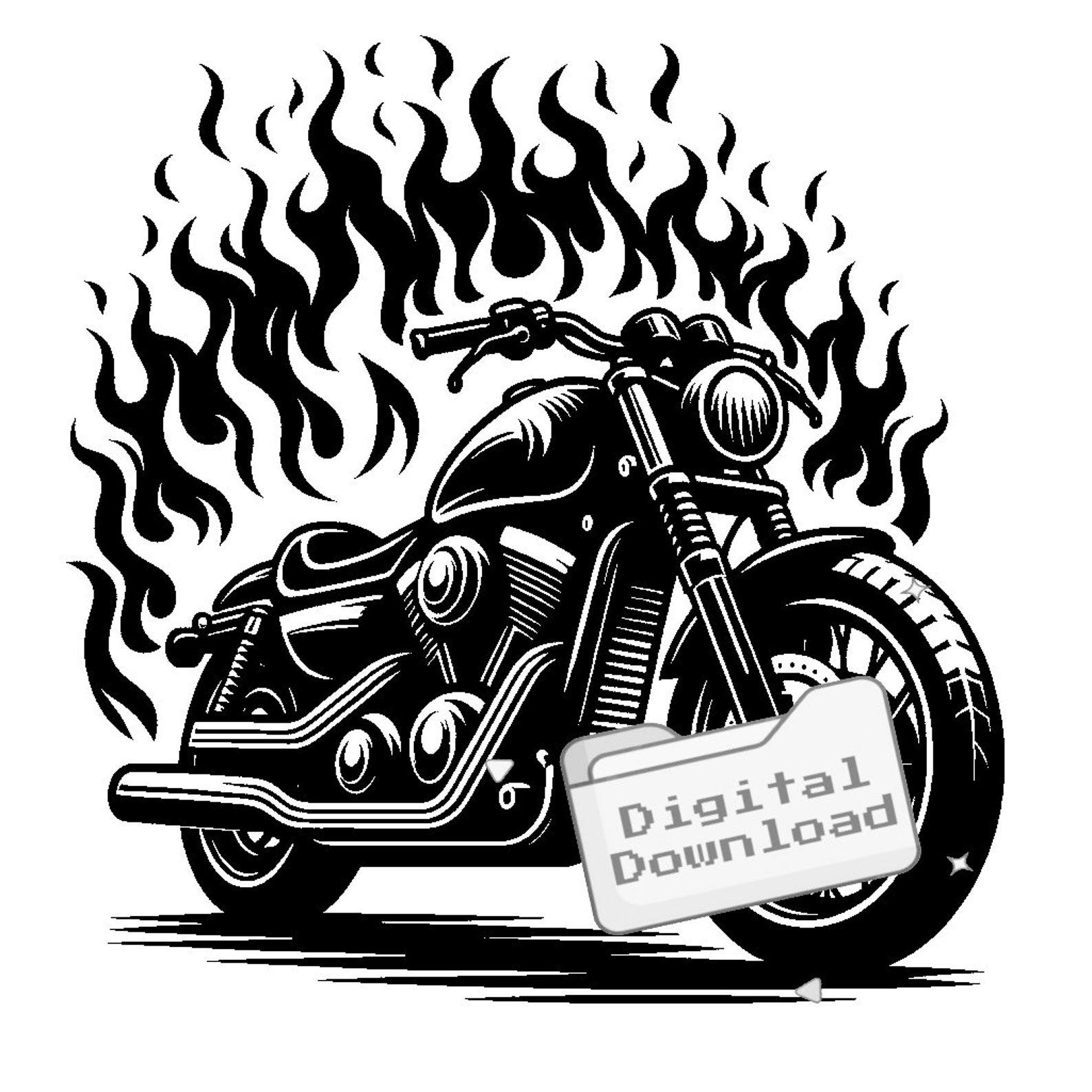 Motorcycle in Flames SVG Bundle - Etsy