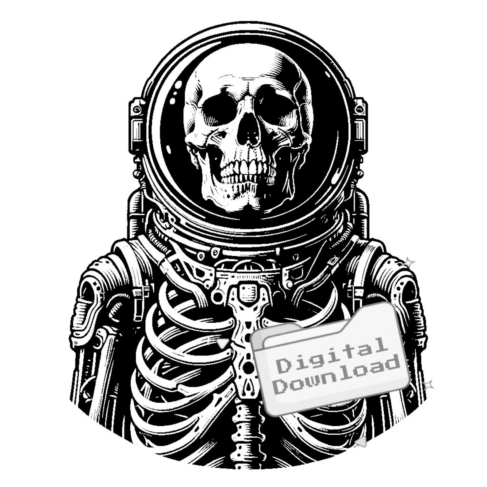 Skeleton in a Spacesuit SVG - Etsy