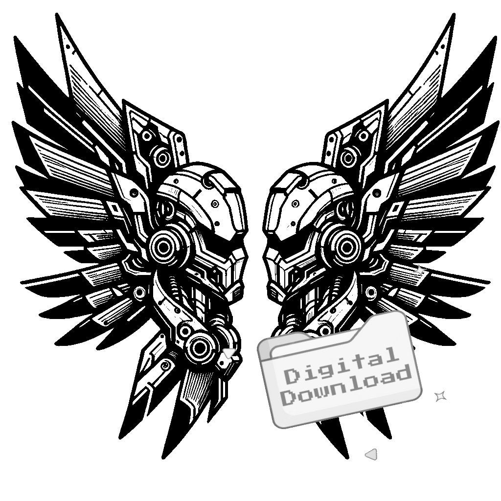 Robotic Wings SVG Bundle - Etsy