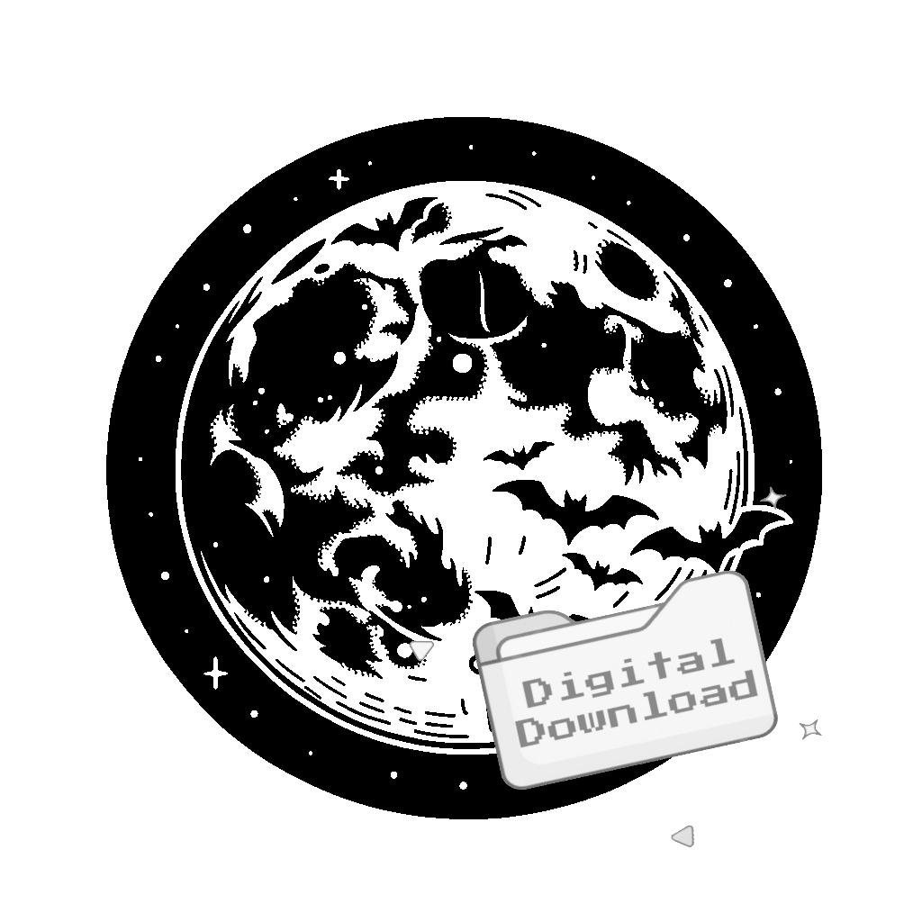 Full Moon With Bats SVG Bundle - Etsy