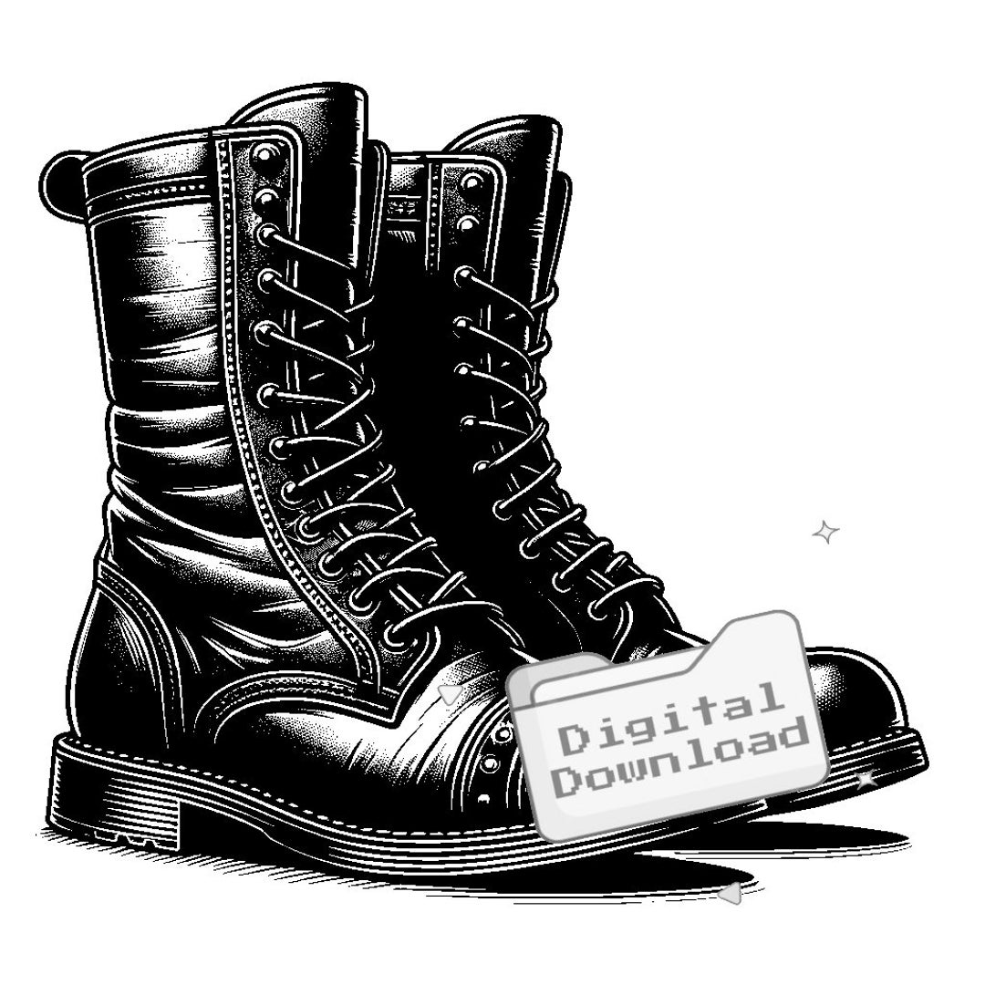 Leather Biker Boots SVG Bundle - Etsy