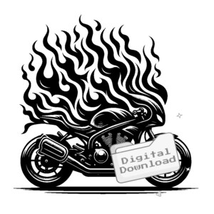 Motorcycle in Flames SVG Bundle - Etsy