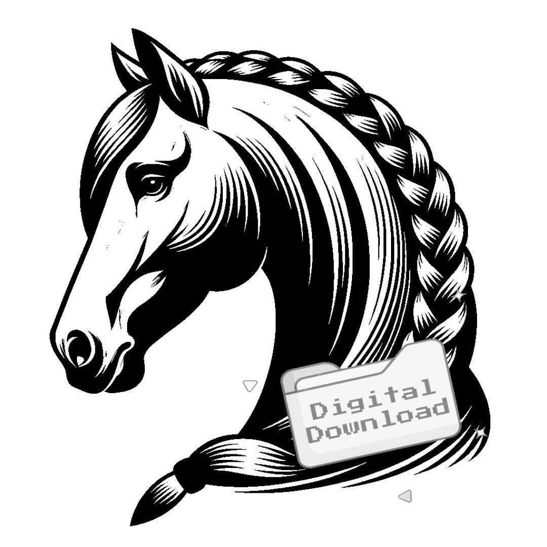 Horse With Braided Mane SVG Bundle - Etsy