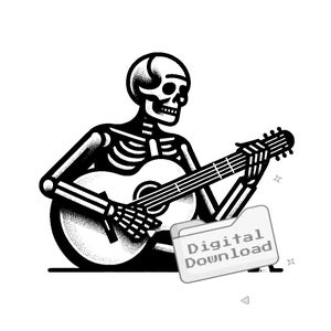Skeleton Playing a Guitar SVG Bundle - Etsy