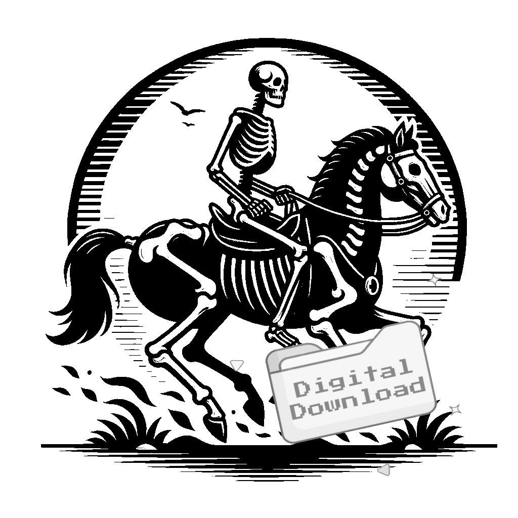 Skeleton Riding a Horse SVG Bundle - Etsy