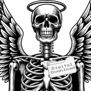 Skeleton With Angel Wings SVG Bundle - Etsy