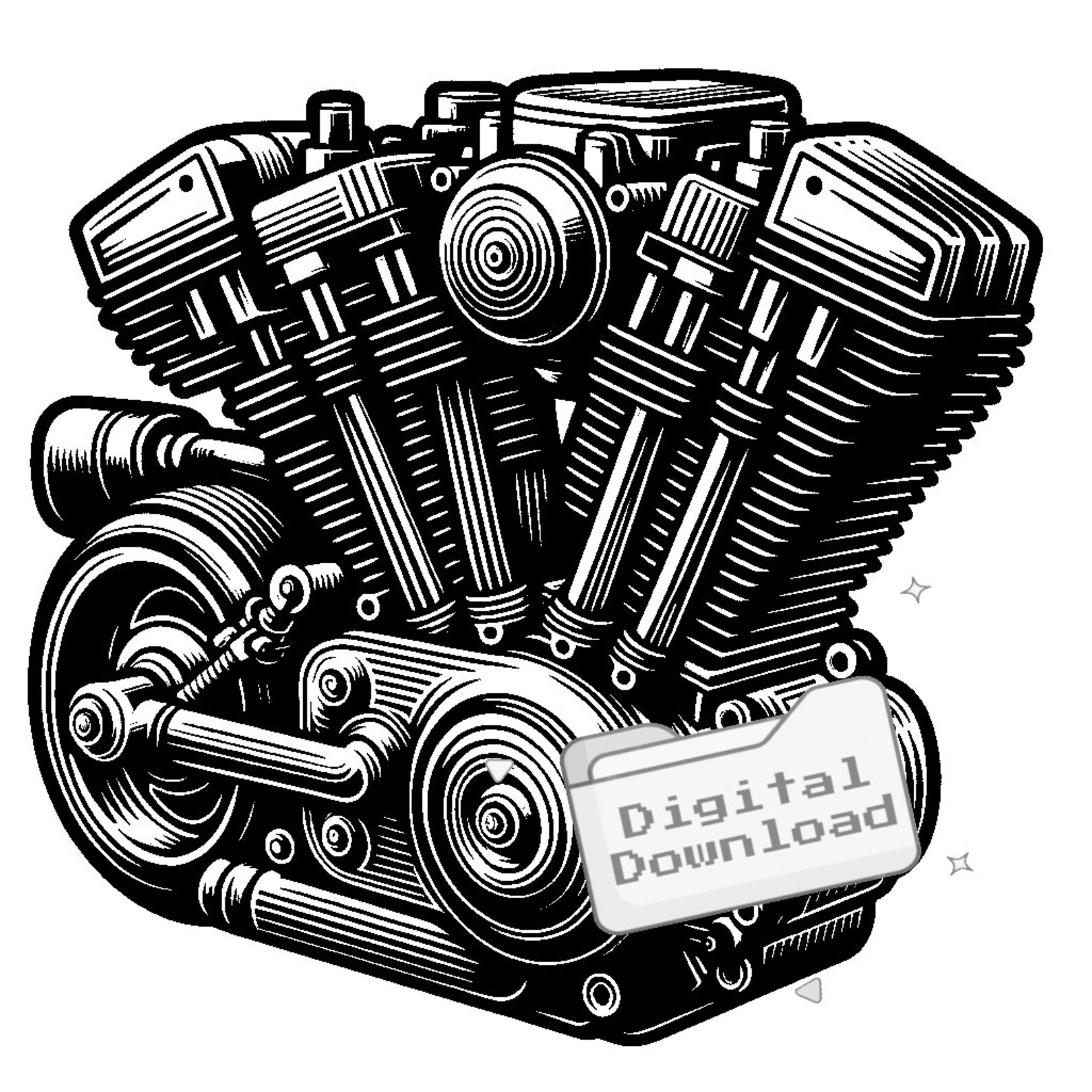Motorcycle Engine SVG Bundle - Etsy