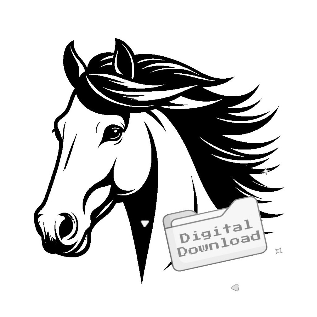 Horse With Windblown Mane SVG Bundle - Etsy