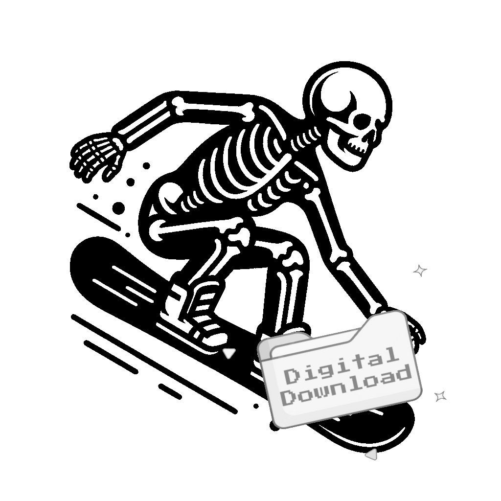 Skeleton Snowboarding SVG Bundle - Etsy