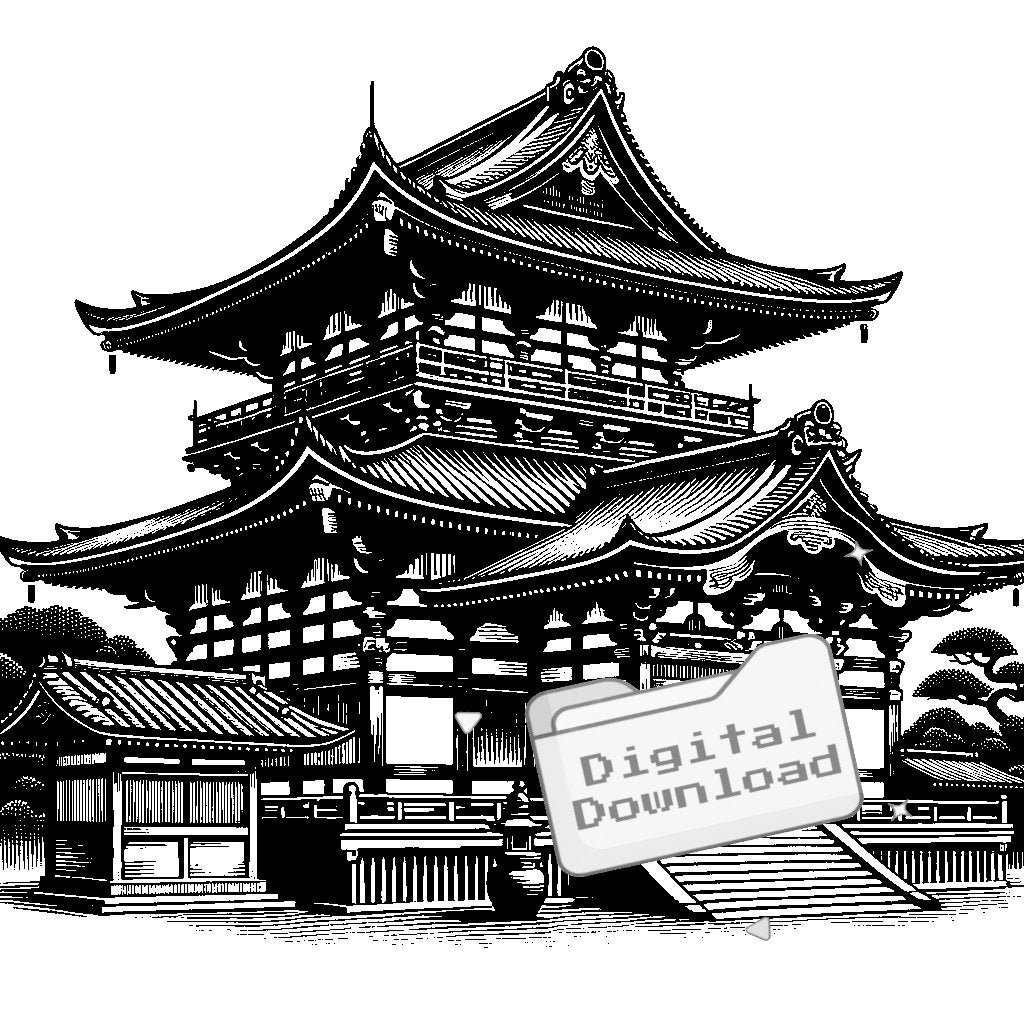 Japanese Temple SVG Bundle - Etsy