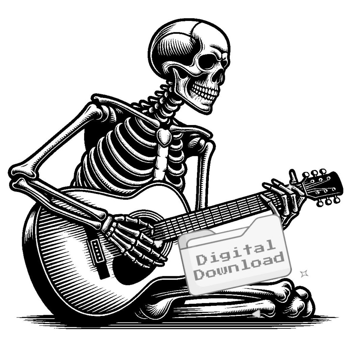 Skeleton Playing a Guitar SVG Bundle - Etsy