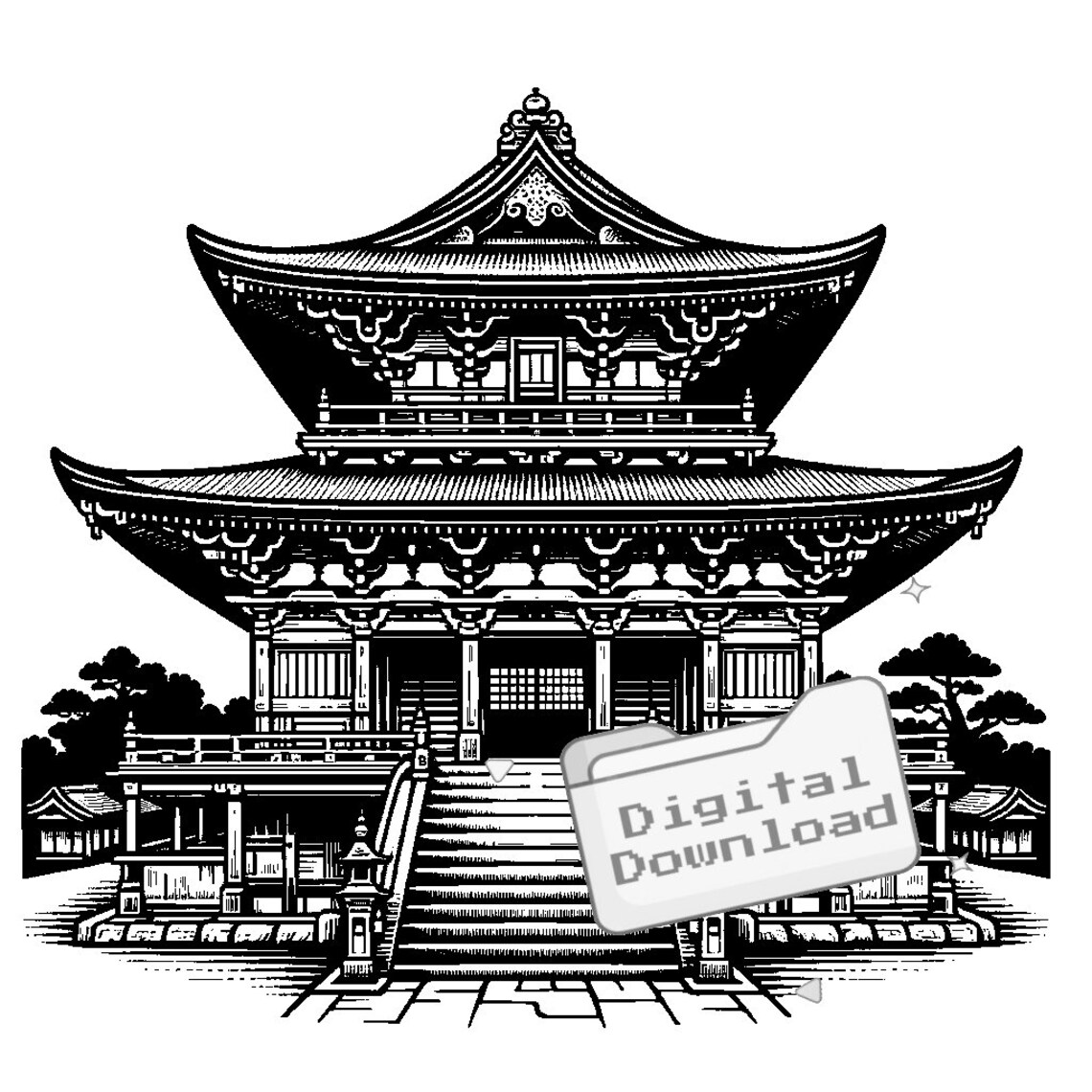 Japanese Temple SVG Bundle - Etsy