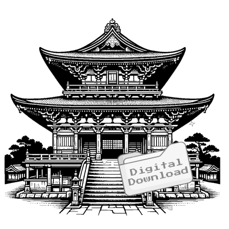 Japanese Temple SVG Bundle - Etsy