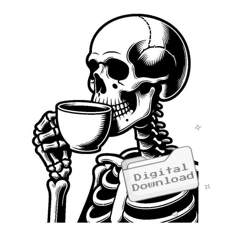 Skeleton Drinking Coffee SVG Bundle - Etsy