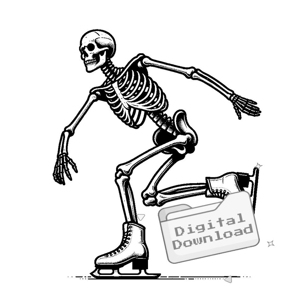 Ice Skating Skeleton SVG Bundle - Etsy