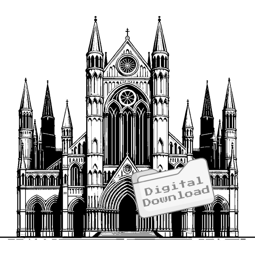 Gothic Cathedral SVG Bundle - Etsy