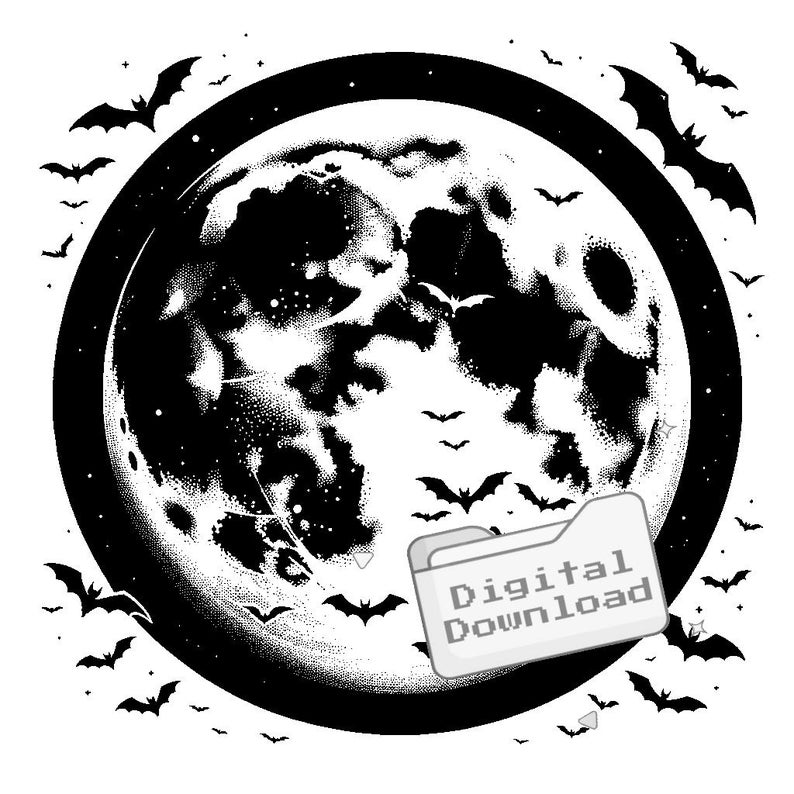 Full Moon With Bats SVG Bundle - Etsy