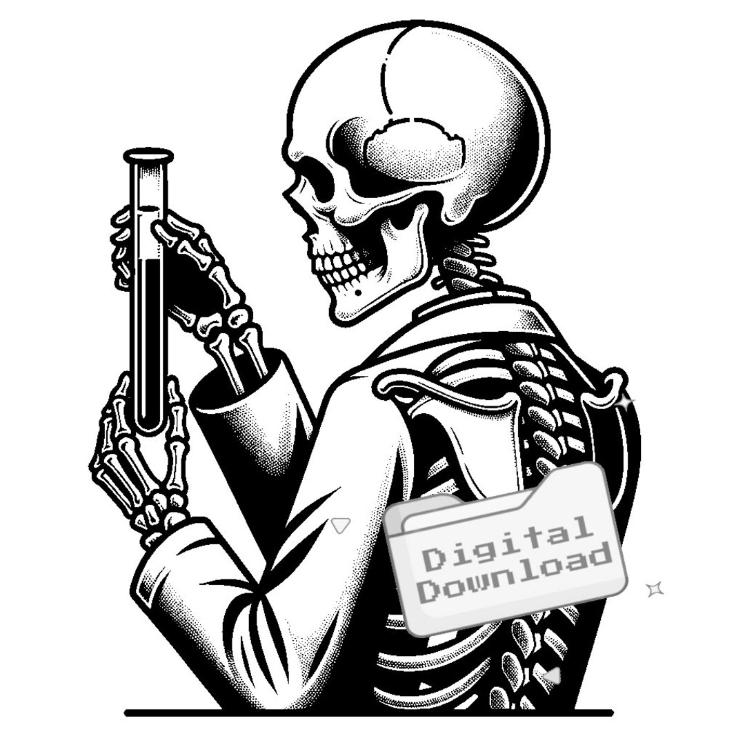 Skeleton Scientist With Test Tubes SVG Bundle - Etsy