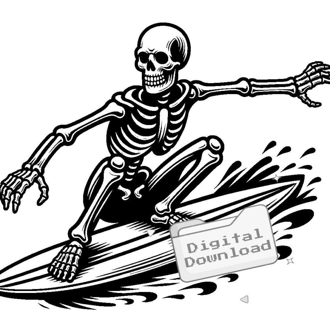 Skeleton Surfing SVG Bundle - Etsy