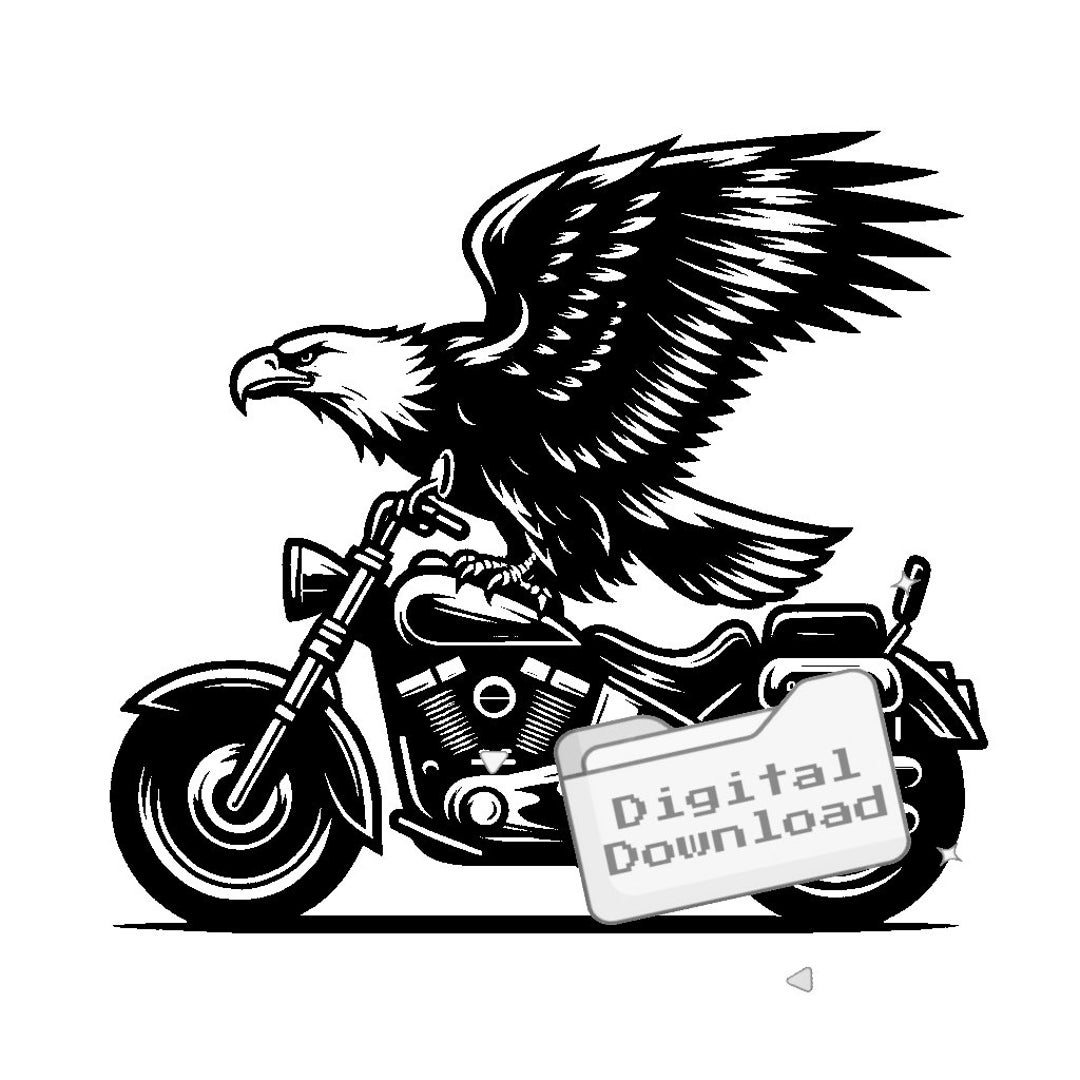 Eagle on Motorcycle SVG Bundle - Etsy