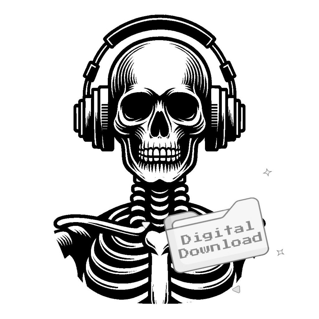 Skeleton Wearing Headphones SVG Bundle - Etsy