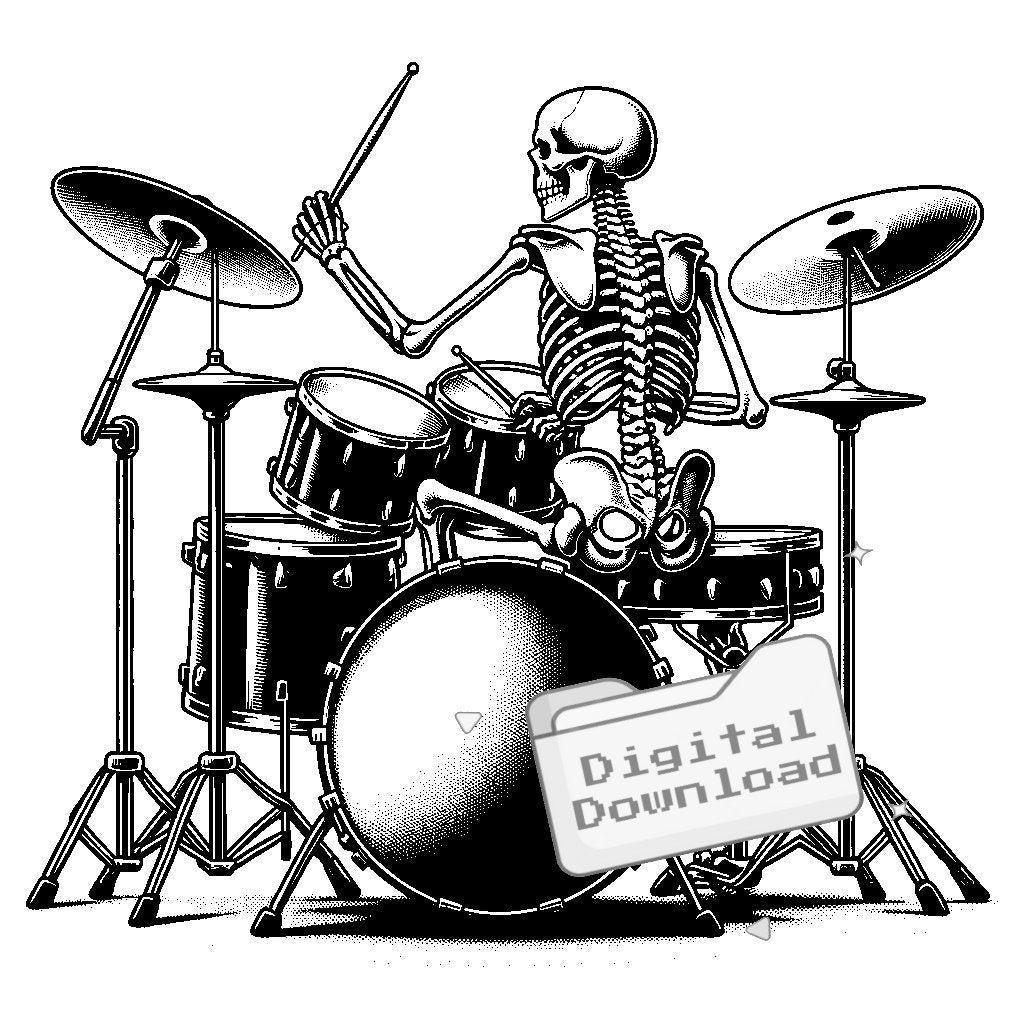 Skeleton Playing the Drums SVG Bundle - Etsy