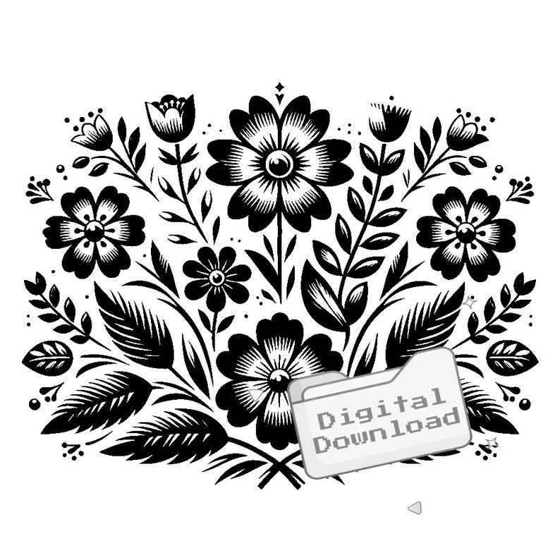 Folk Art Flowers SVG Bundle - Etsy