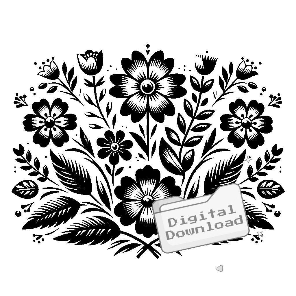 Folk Art Flowers SVG Bundle - Etsy