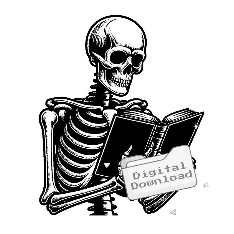Skeleton Reading a Book SVG Bundle - Etsy