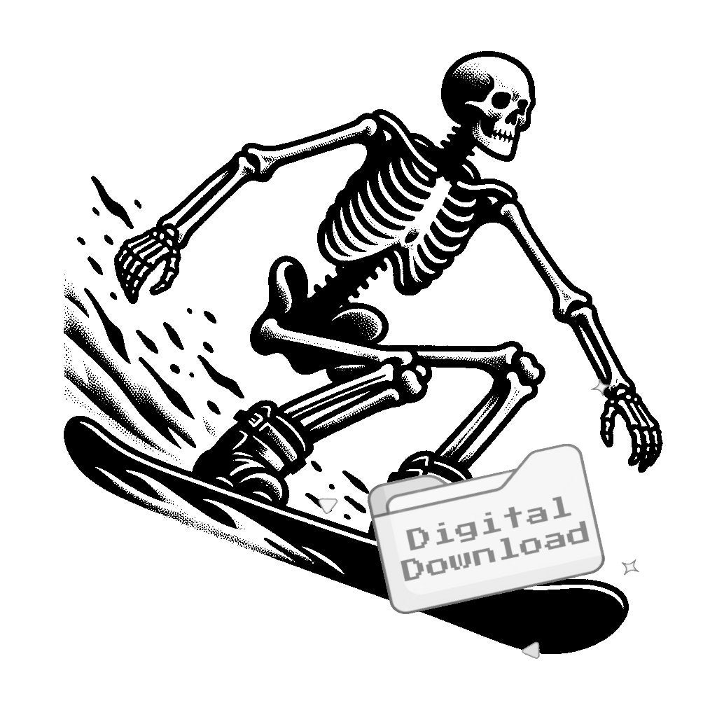 Skeleton Snowboarding SVG Bundle - Etsy