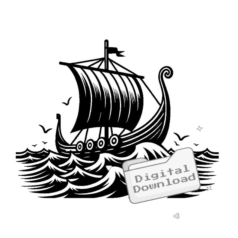 Viking Ship in Stormy Sea SVG Bundle - Etsy