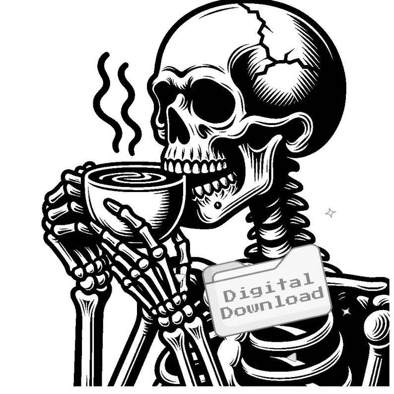 Skeleton Drinking Coffee SVG Bundle - Etsy