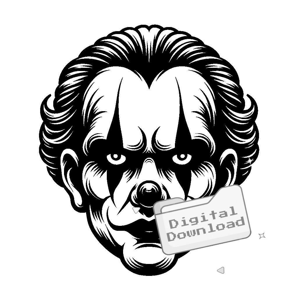 Scary Clown Face SVG Bundle - Etsy