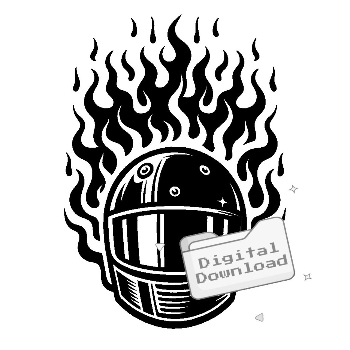Motorcycle Helmet With Flames SVG Bundle - Etsy