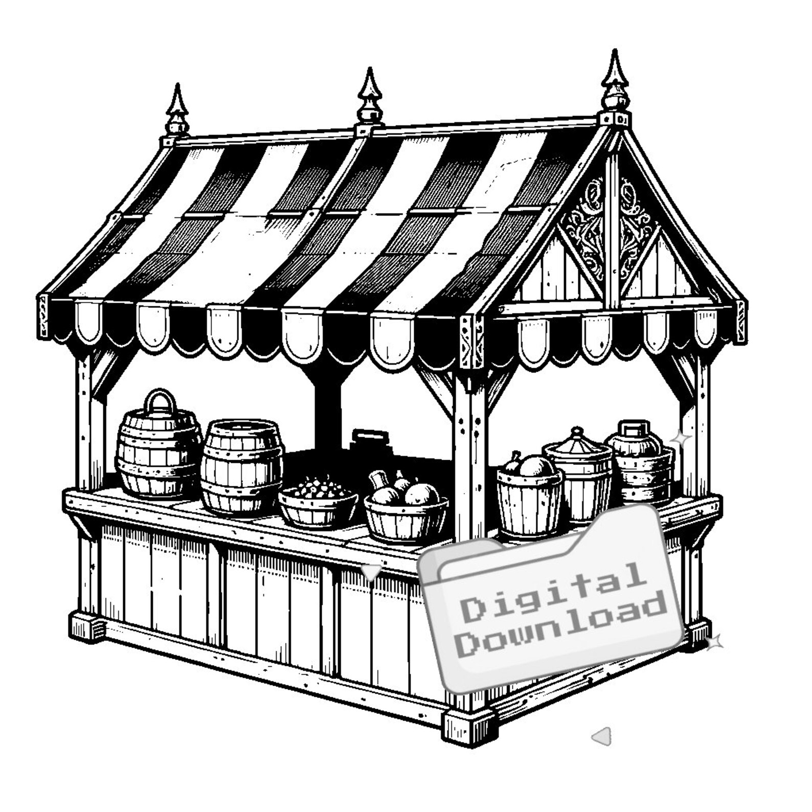 Medieval Market Stall SVG Bundle - Etsy