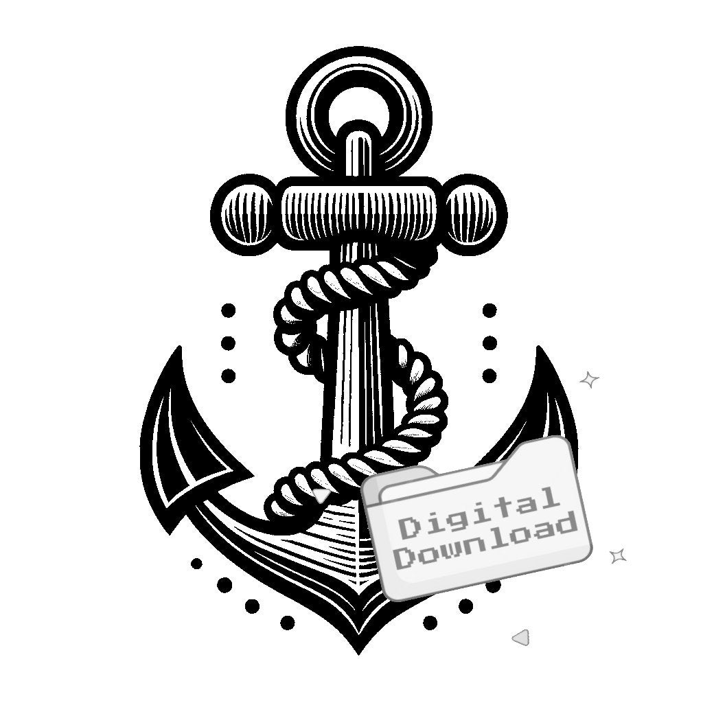Anchor With Rope SVG Bundle - Etsy