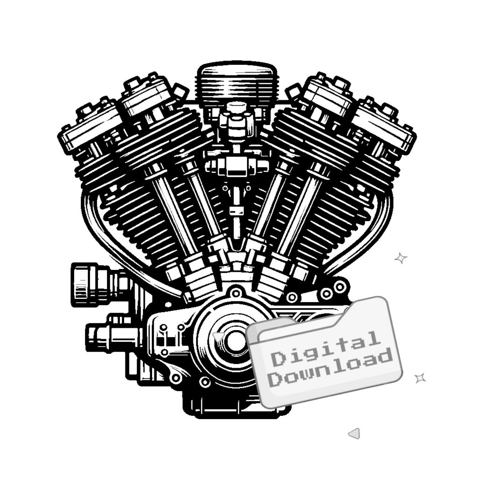 Motorcycle Engine SVG Bundle - Etsy