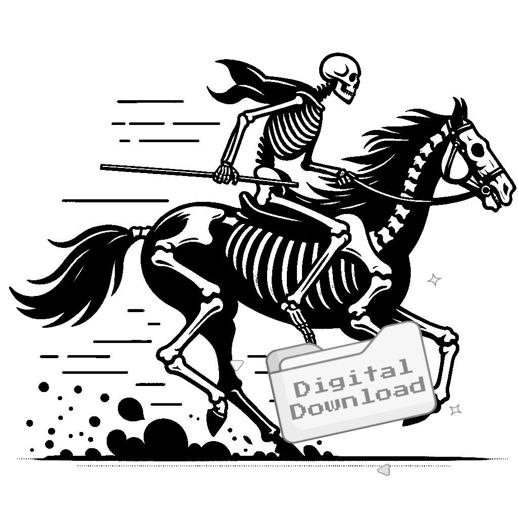 Skeleton Riding a Horse SVG Bundle - Etsy