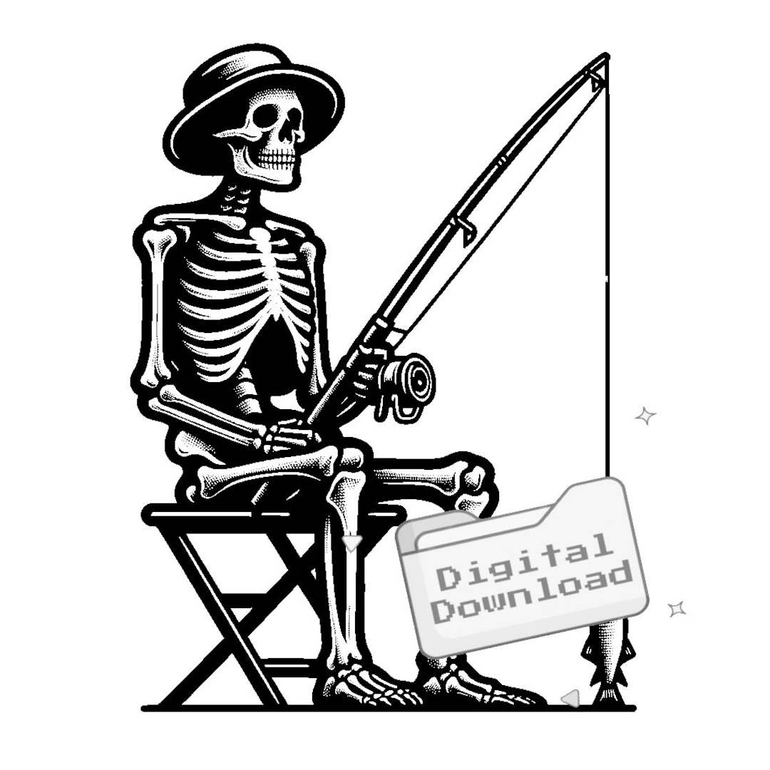 Skeleton Fisherman With a Fishing Rod SVG Bundle - Etsy