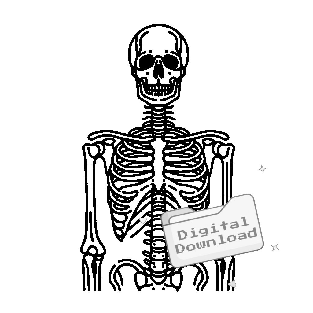 One Line Drawing of a Skeleton SVG Bundle - Etsy