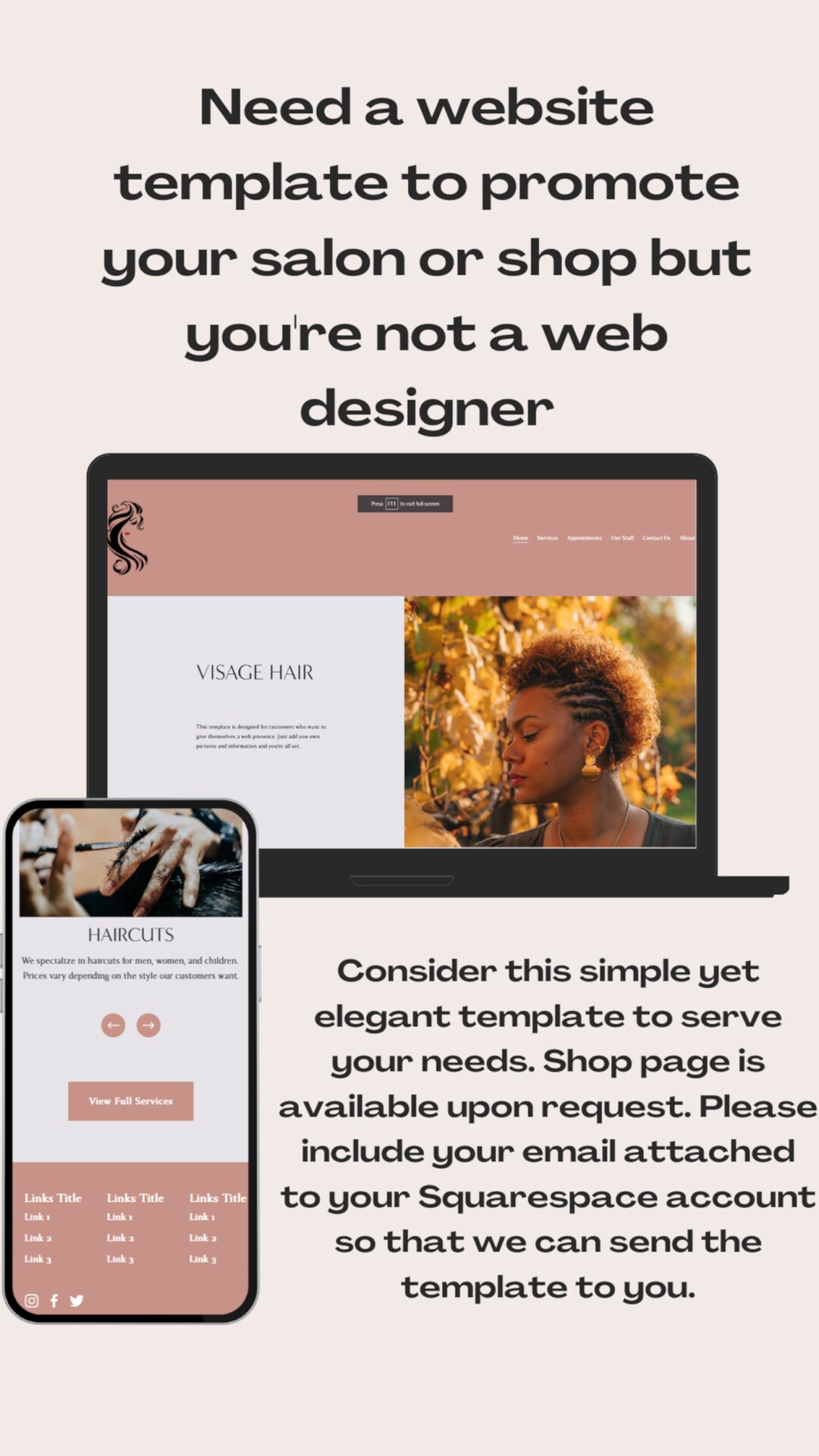 Squarespace Website Template - Salon / Barber Style Responsive and ...