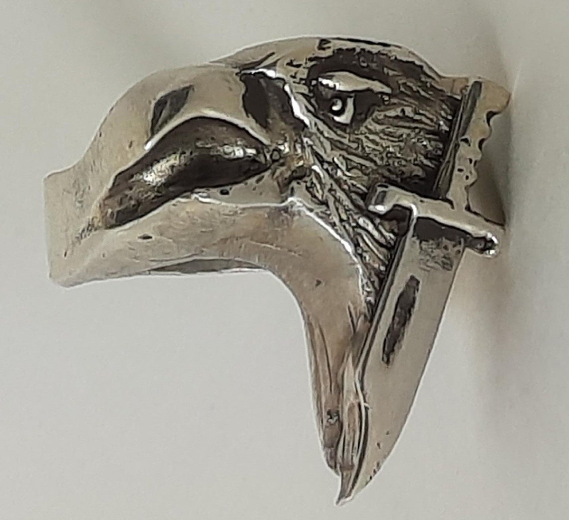 Eagle Head With Bowie Knife Silver Ring. SKU# SJEBKSR - Etsy