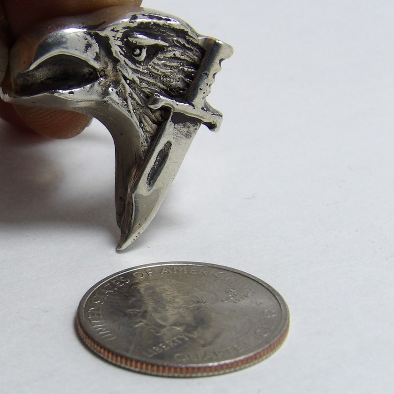 Eagle Head With Bowie Knife Silver Ring. SKU# SJEBKSR - Etsy