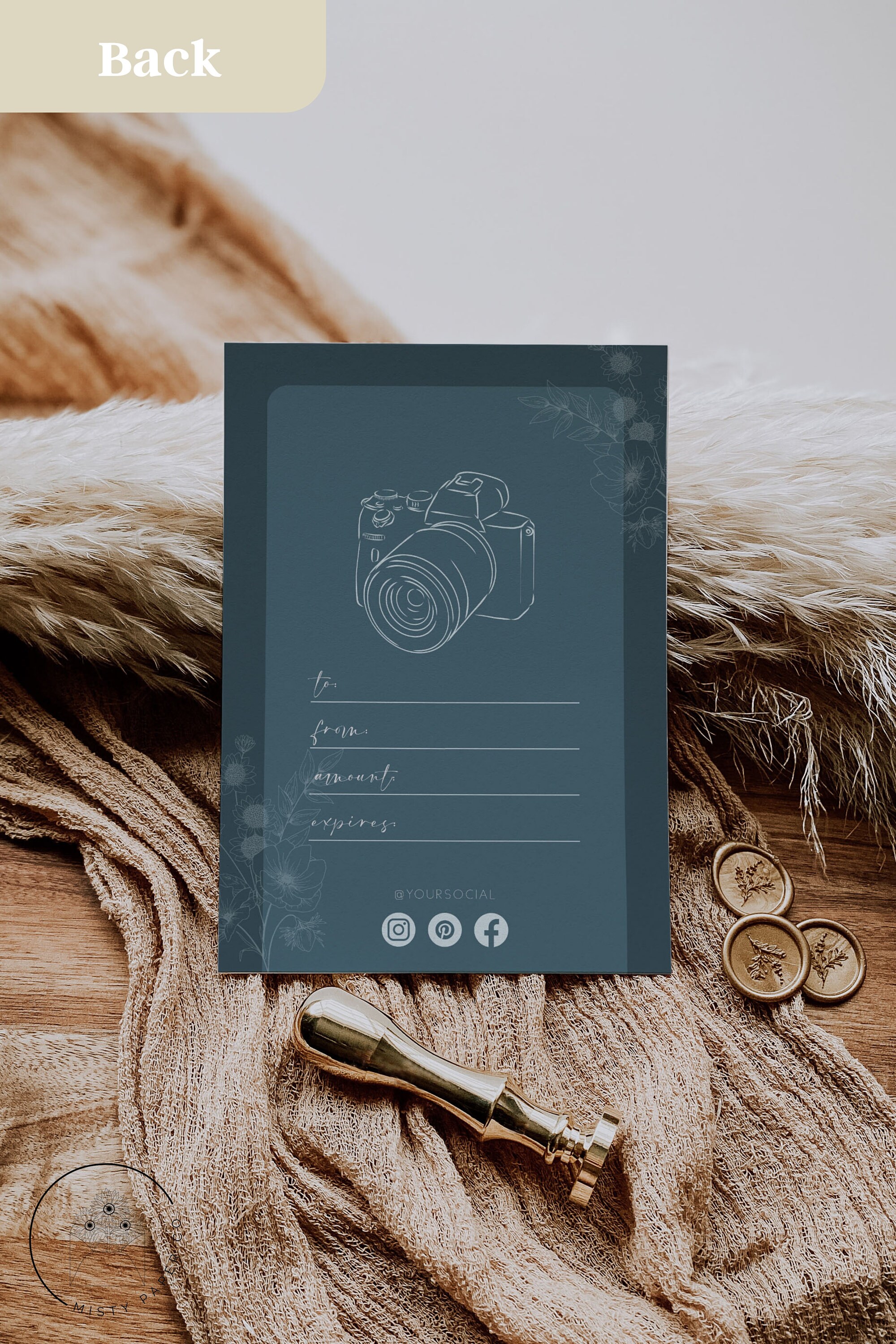 Photography Gift Certificate Template, Teal Photographer Gift Card ...