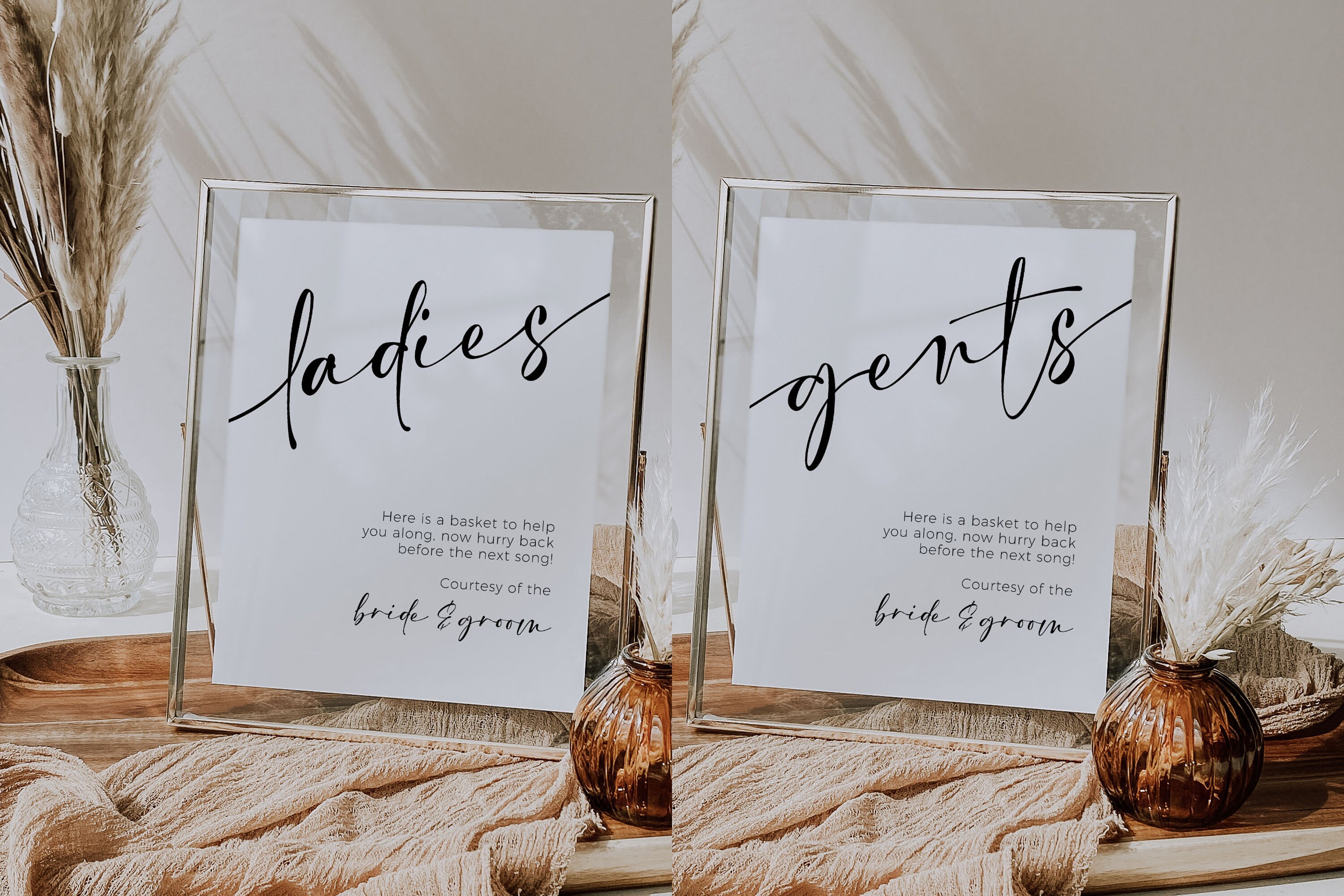 Wedding Bathroom Sign, Wedding Bathroom Basket Sign, Wedding Printable ...