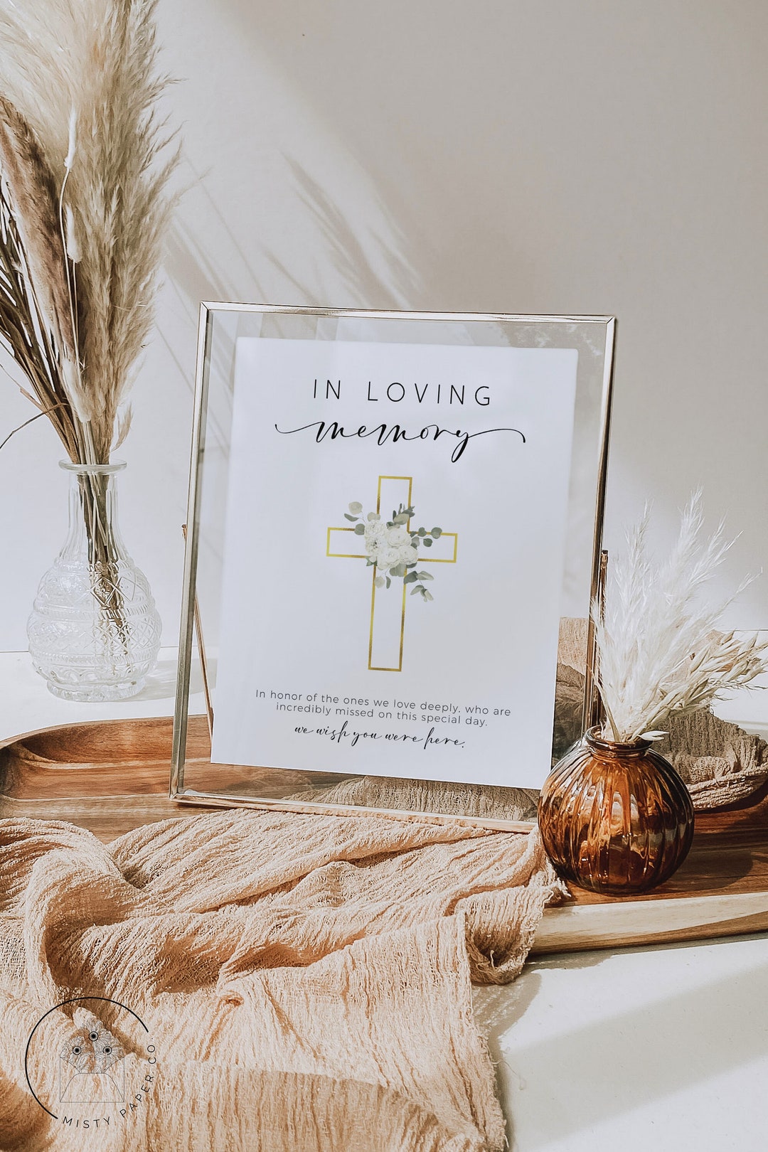 Loving Memory Sign With Cross | in Loving Memory Sign Template 8x10 ...